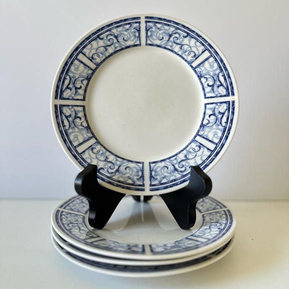Dining | Set Of 4 Vintage Oneida Brenton Blue Stoneware Salad Plate ...